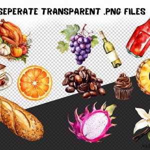 Food Megabundle Clipart, 2500 Png, Watercolor Fruits and Vegetables ...