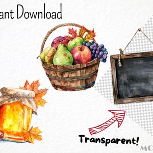 Watercolor Autumn Market Clipart 51 Png, Fall Food Truck, Pumpkin ...