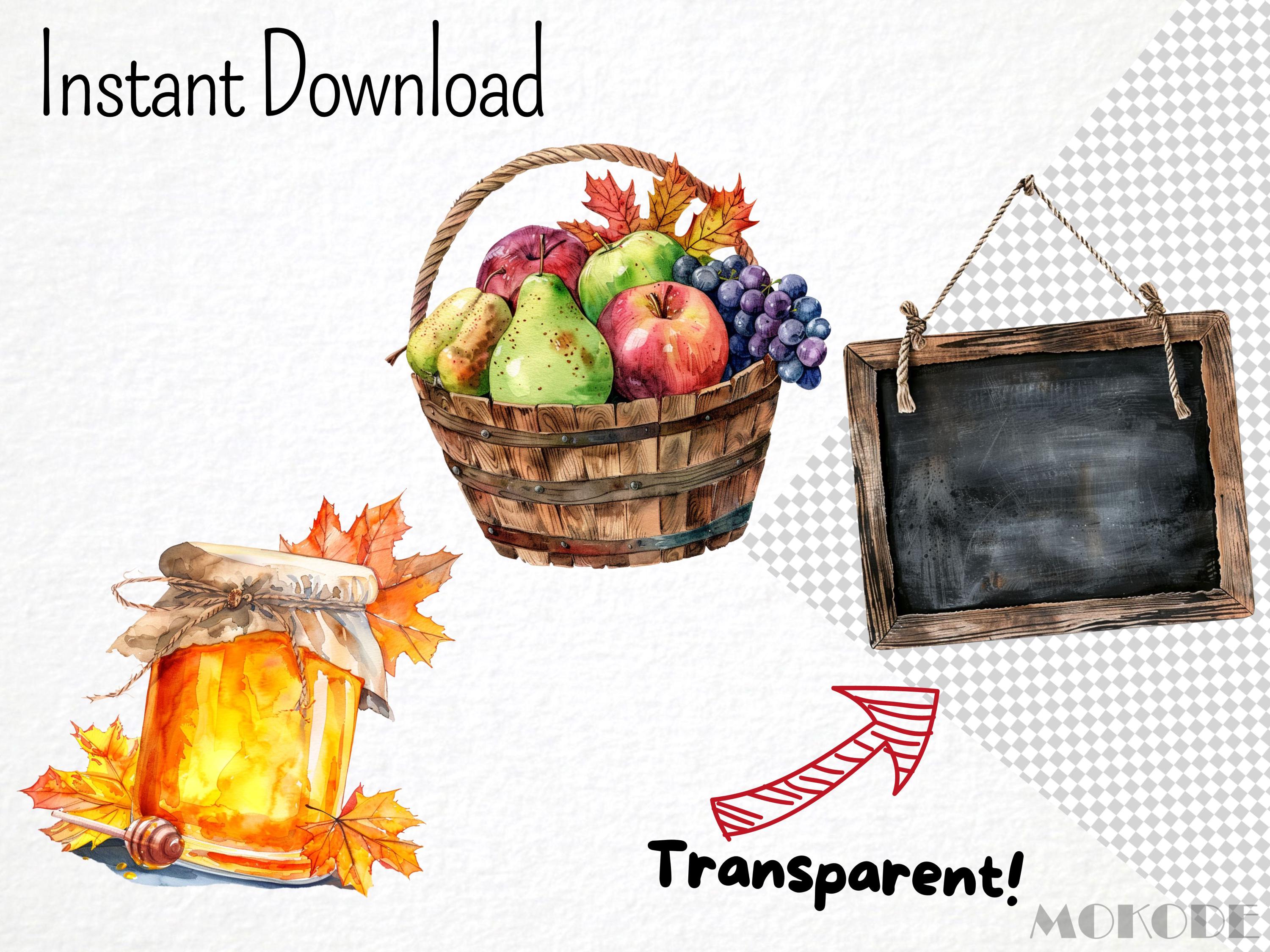 Watercolor Autumn Market Clipart 51 Png, Fall Food Truck, Pumpkin ...