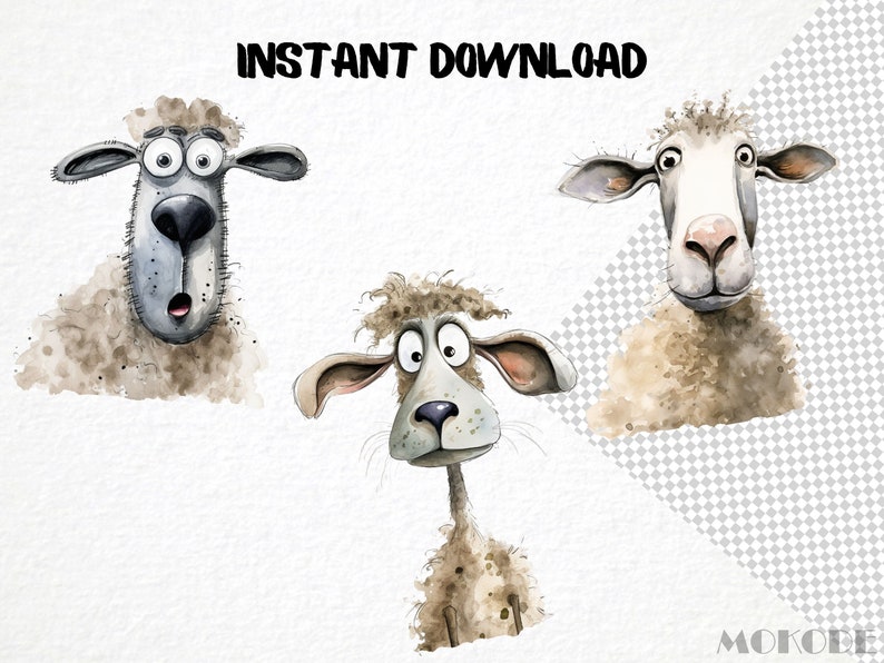 Funny Sheep Face Clipart 20 Png, Cute Caricature Farm Animal, Sheep ...