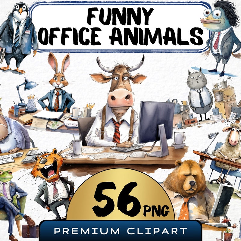 Funny Animal Art - Etsy