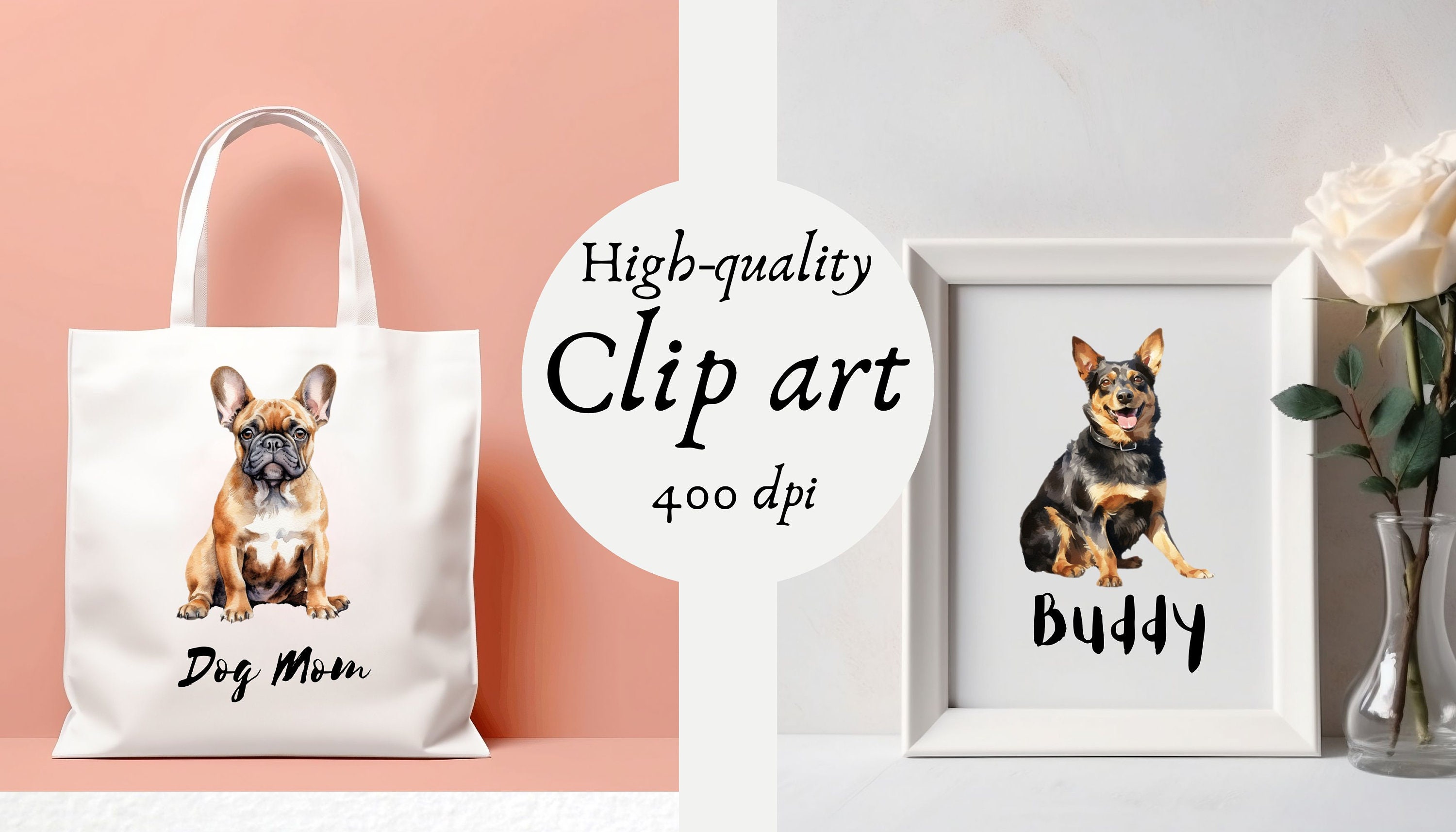 Watercolor Dog Breed Clipart Bundle, 101 PNG Illustrations (digital Art ...