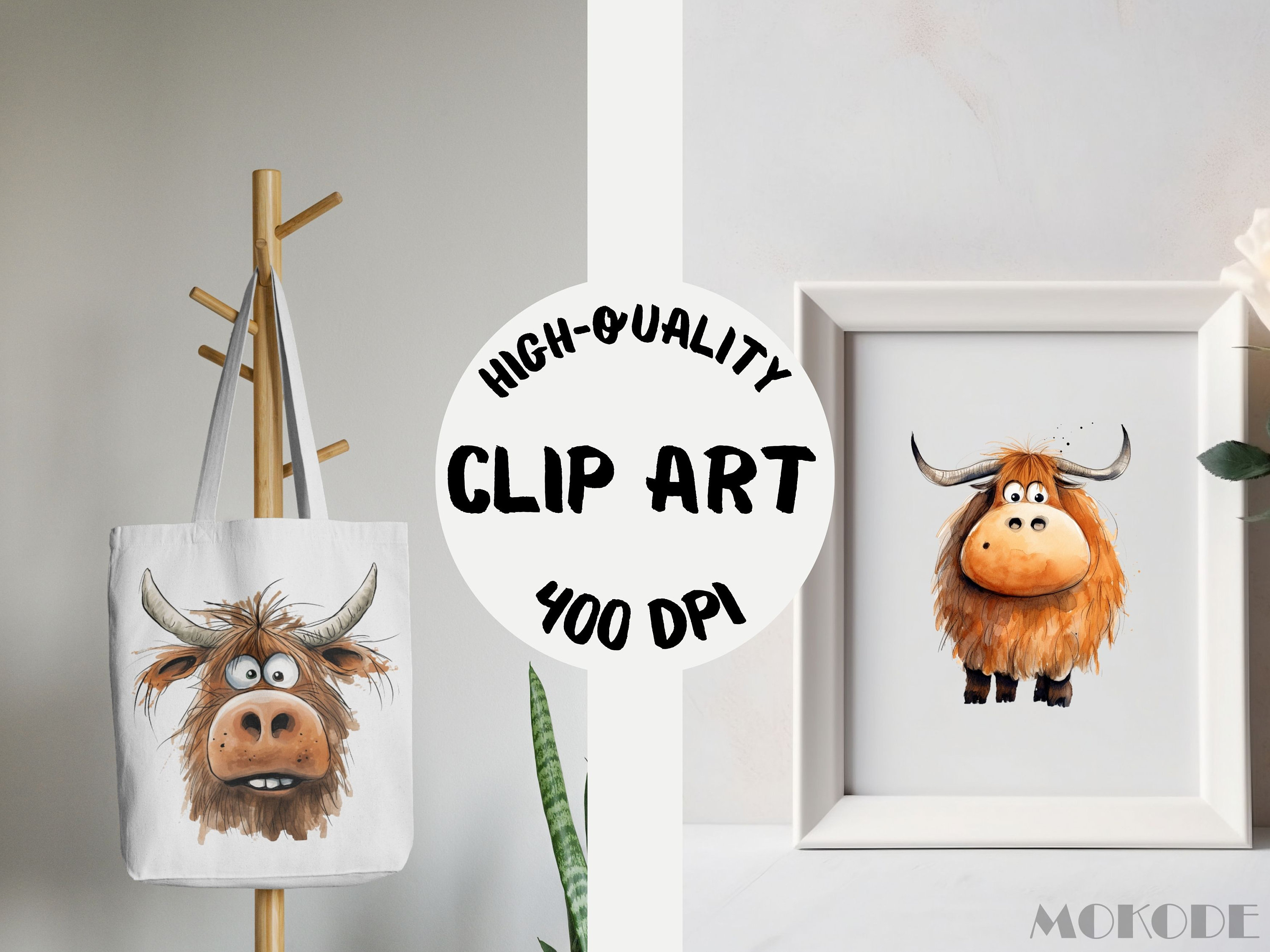 Funny Highland Cow Clipart 44 Png, Cute Caricature Farm Animals, Cattle ...