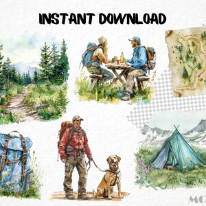 Hiking Clipart 33 Png, Traveling Illustrations, Hiker Png, Holiday ...
