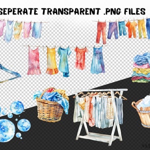 Watercolor Laundry Cleaning Clipart 38 Png, Washing Machine ...