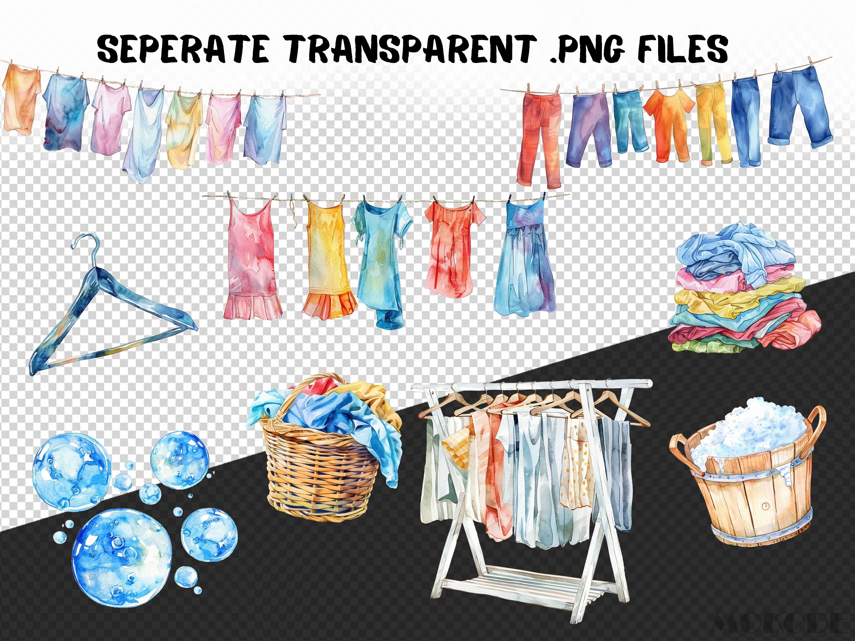Watercolor Laundry Cleaning Clipart 38 Png, Washing Machine ...