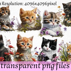 50 Cat Png, Cat Clipart, Kitten Clipart, Watercolor Cute Cat Clipart ...