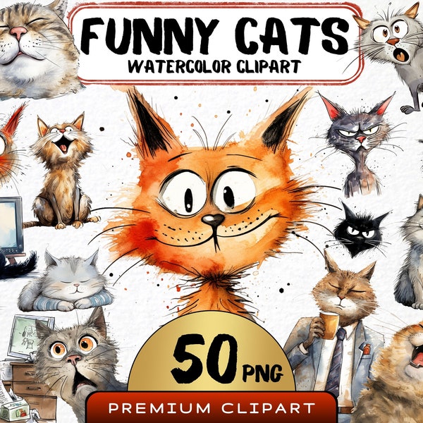 Funny Cat Art - Etsy