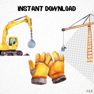 Watercolor Construction Clipart, 33 Png, Construction Vehicle Instant ...