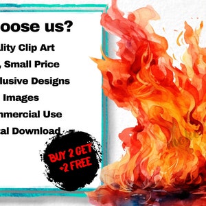 Fiery Borders Clipart Flame Graphics, Set of 17, Fire Illustrations ...