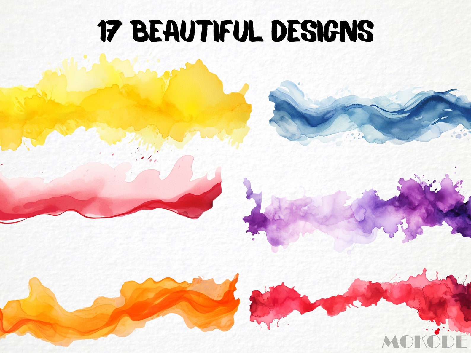 Watercolor Color Splash Clipart Borders, DIY Graphics (PNG Digital ...