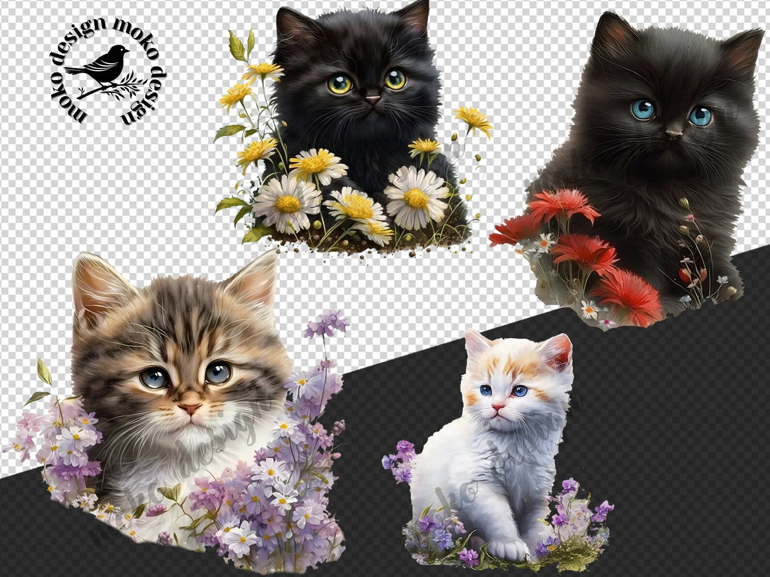 50 Cat Png Cat Clipart Kitten Clipart Watercolor Cute Cat - Etsy