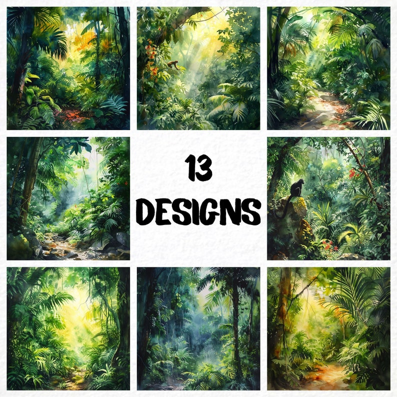 13 High Quality Watercolor Jungle Designs Png, Amazon Rainforest ...