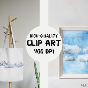 Watercolor Cloud Borders, 27 Png, Cloudy Clipart, DIY Nature Graphics ...