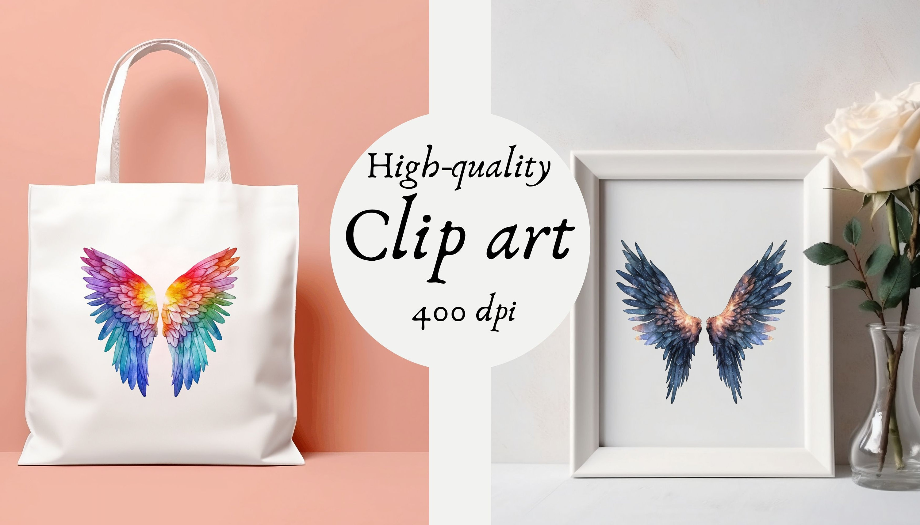 Angel Wings Clipart Set of 20 Feather Wings Png Spiritual - Etsy