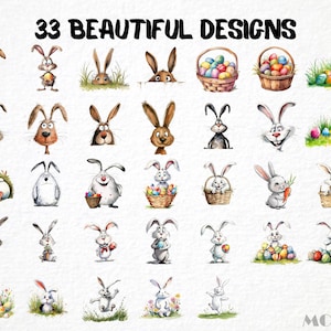 Funny Easter Bunny Clipart 33 Png, Cute Caricature Easter Egg, Quirky ...
