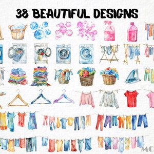 Watercolor Laundry Cleaning Clipart 38 Png, Washing Machine ...