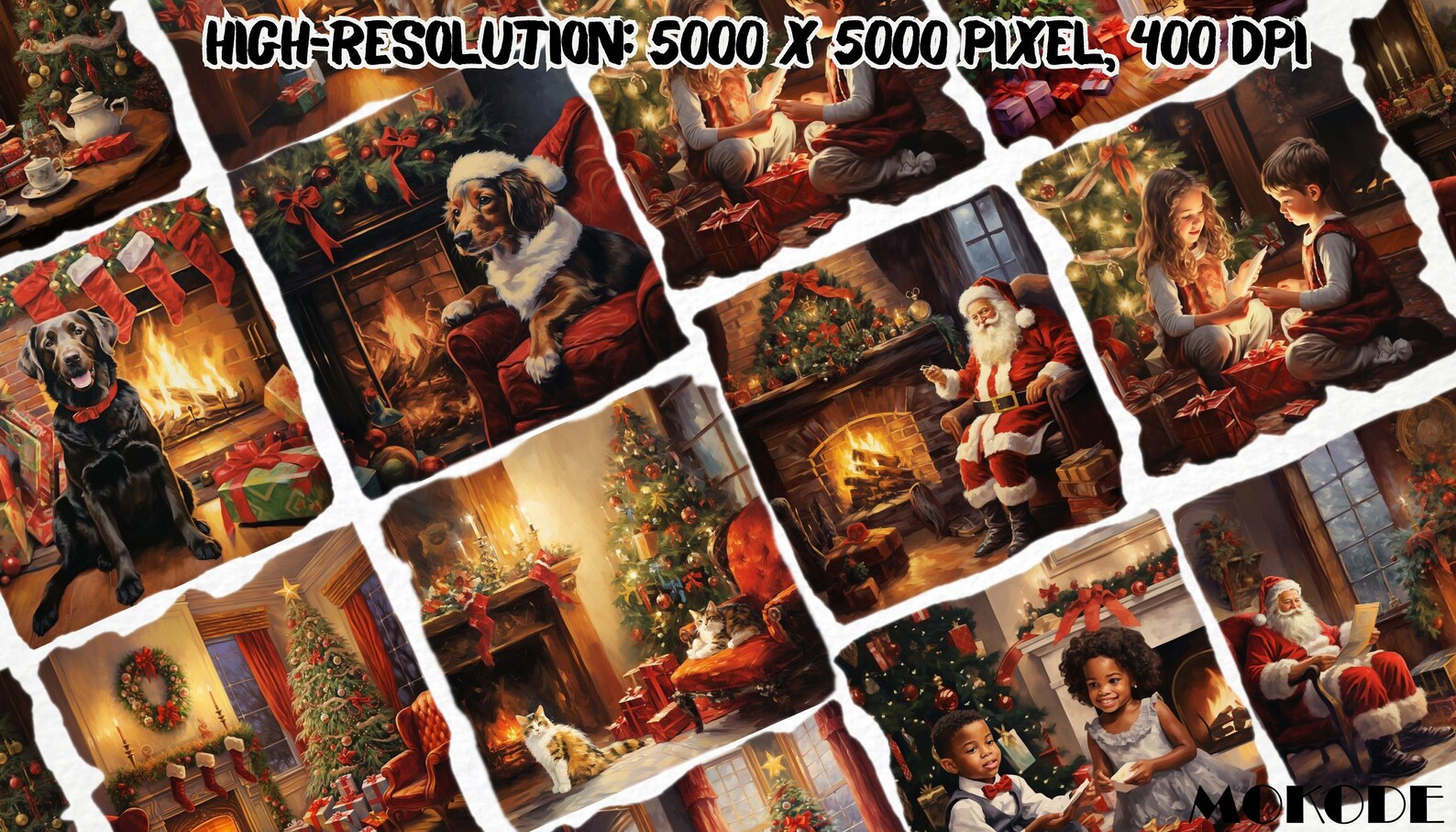 Watercolor Christmas Eve Scenes Clipart, Cozy Holiday Graphics (set of ...