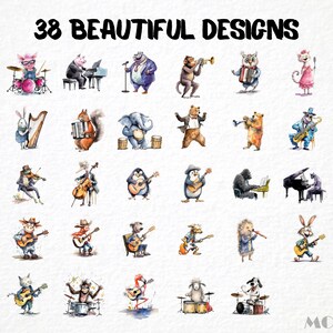 Funny Musical Animals Clipart 38 Png, Cute Animals Playing Guitar ...