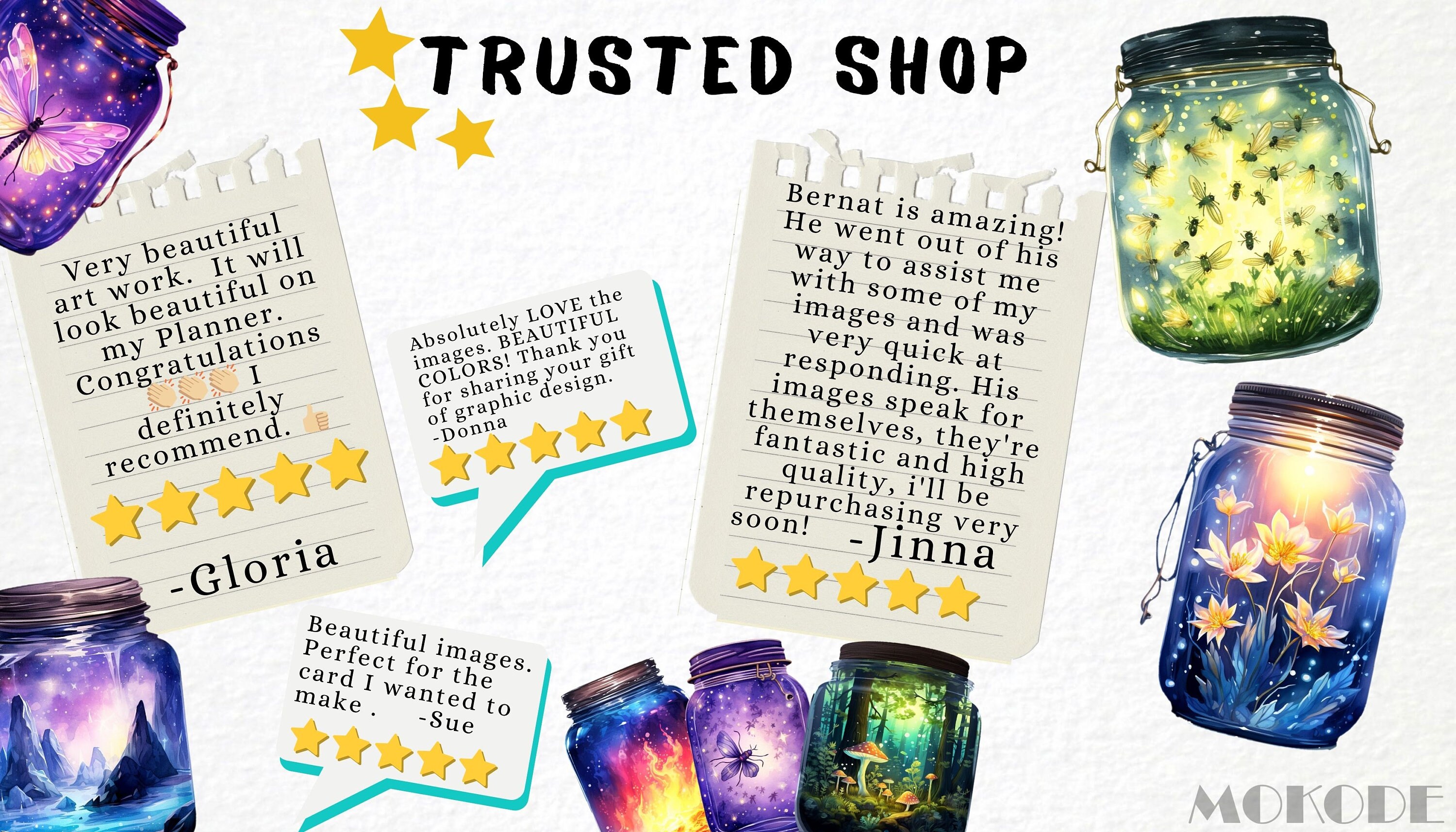 Watercolor Firefly Jar Clipart – 101 Magical Graphics (digital Download ...