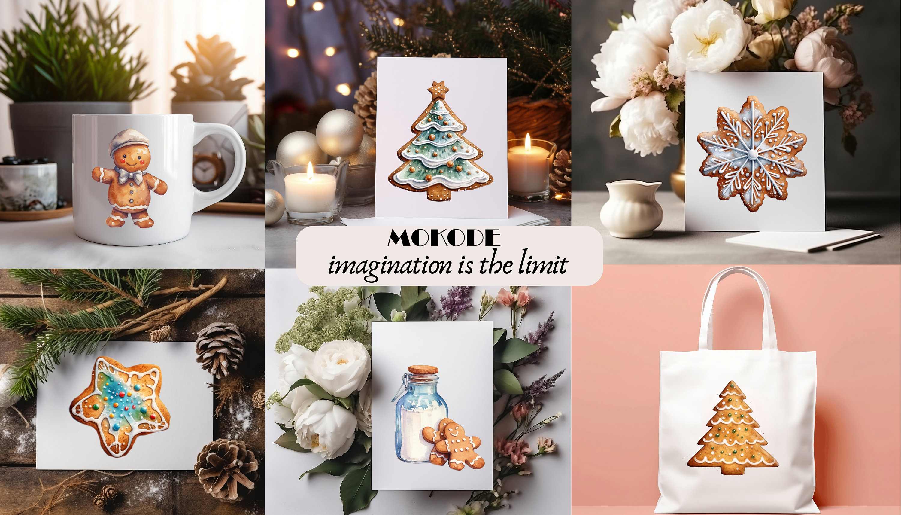 Watercolor Gingerbread Cookies Clipart, Christmas Sweets PNG (set of 25 ...