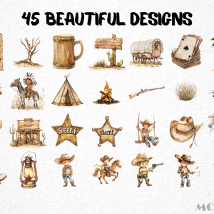 Watercolor Cute Cowboy Clipart 45 Png, Western Clipart, Wild West ...