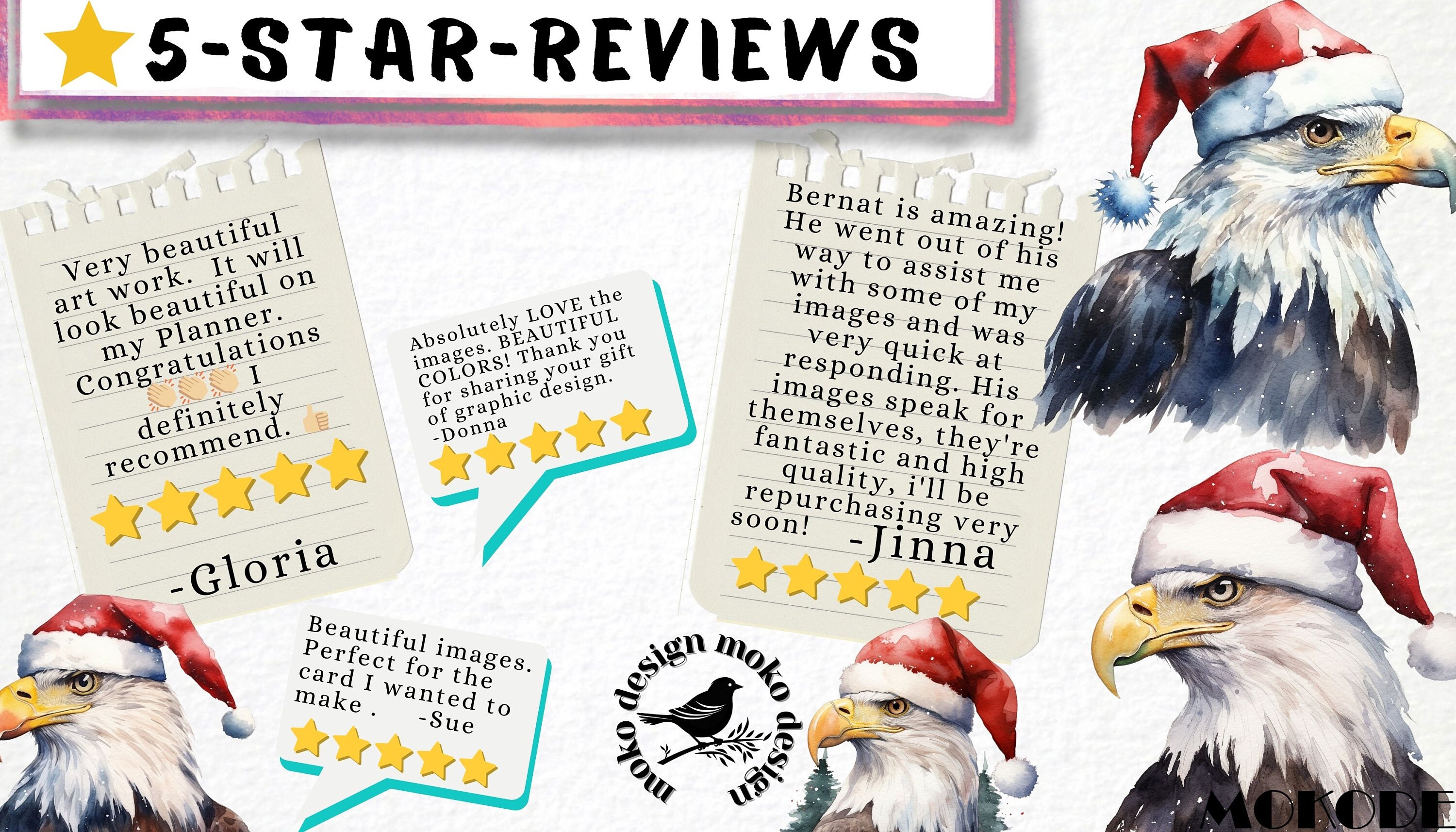 Christmas Eagle Watercolor Clipart Set of 20 Holiday Bird - Etsy