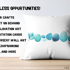 Watercolor Rock Borders - 56 Clipart Bundle, DIY Stone Graphics ...