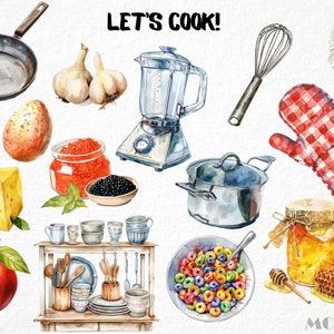Food Megabundle Clipart, 2500 Png, Watercolor Fruits and Vegetables ...