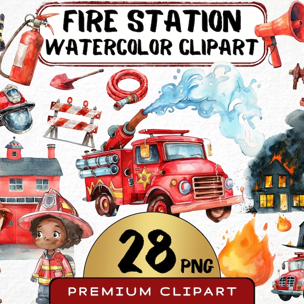 Firefighter Clipart - Etsy