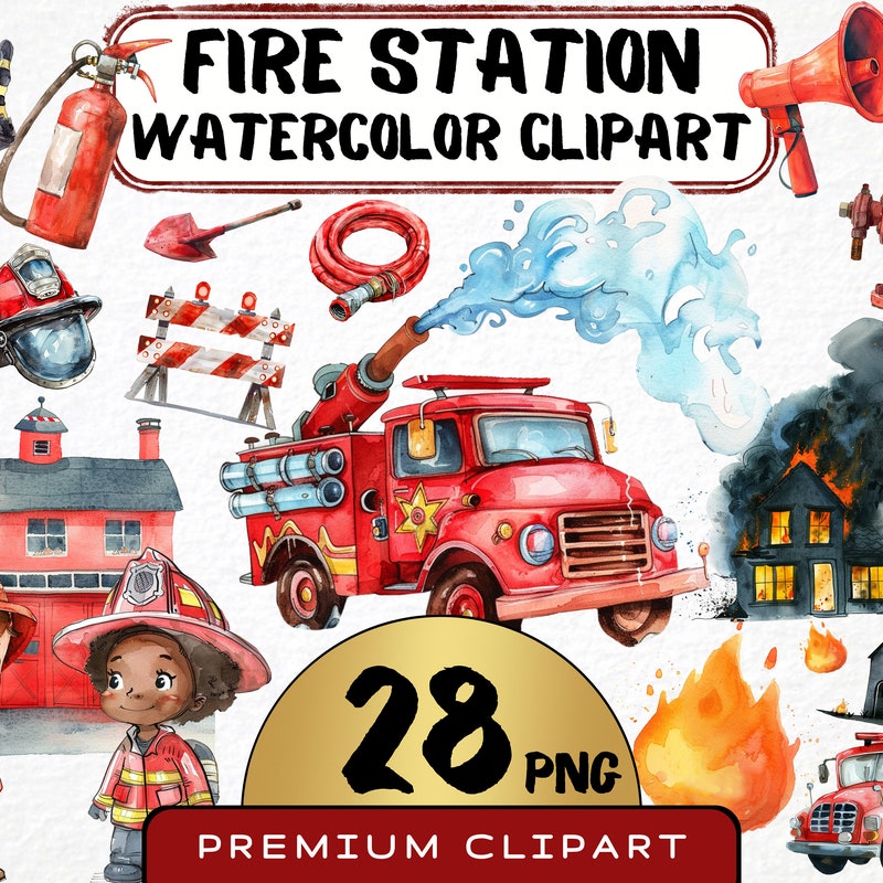 Firefighter Clipart - Etsy