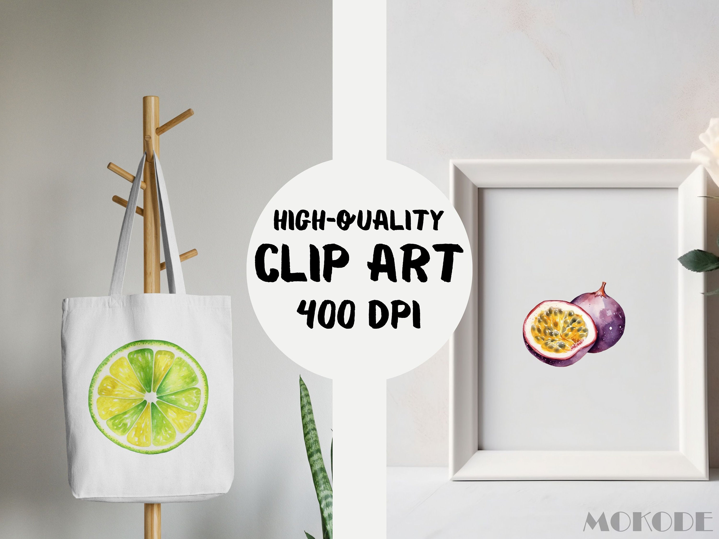 Watercolor Fruit Slices Clipart 30 Png Sweet Fruits Cut in - Etsy