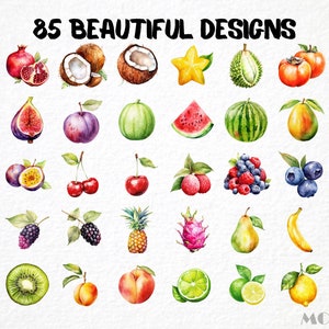 Watercolor Fruits Clipart, Summer Fruit Graphics (digital Download) - Etsy