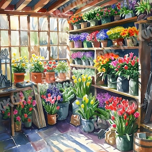 18 High Quality Watercolor Flower Shop Designs Png, Summer Florist ...