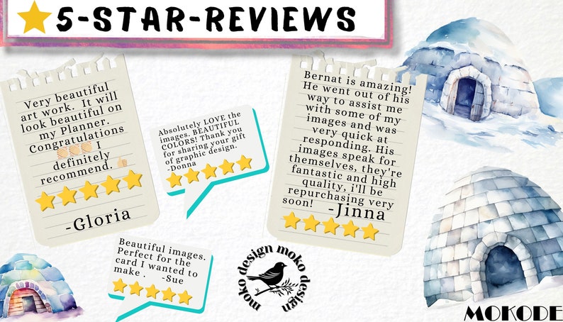 Watercolor Igloo Clipart, Set of 22, Transparent Background PNG, Snow ...