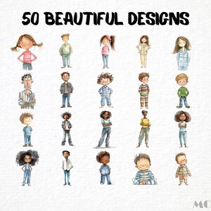 Watercolor Family Clipart 50 Png, Kids Graphics, Mom and Dad ...
