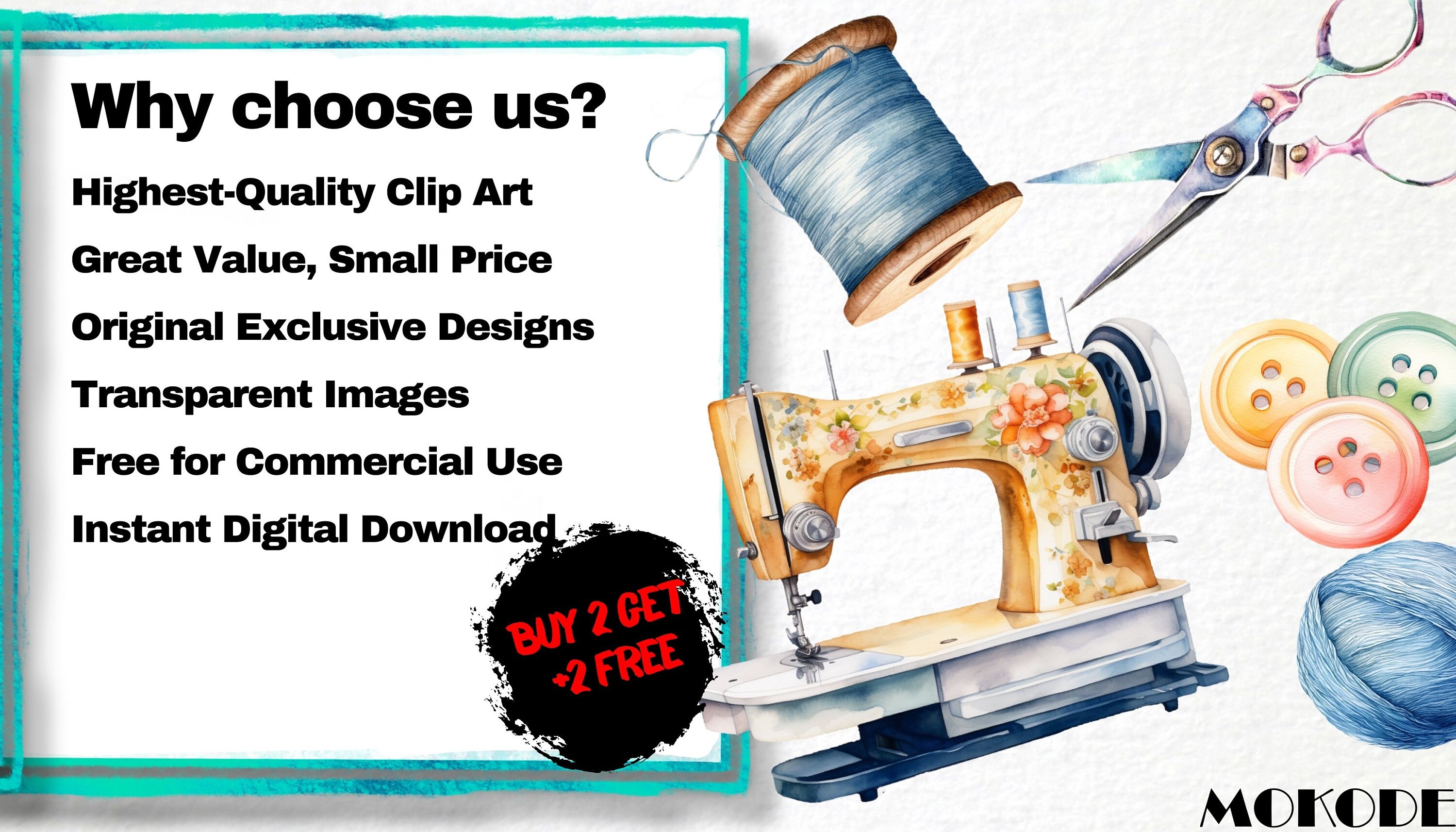 Watercolor Sewing Utensils Clipart, Set of 40, Craft Room Essentials ...