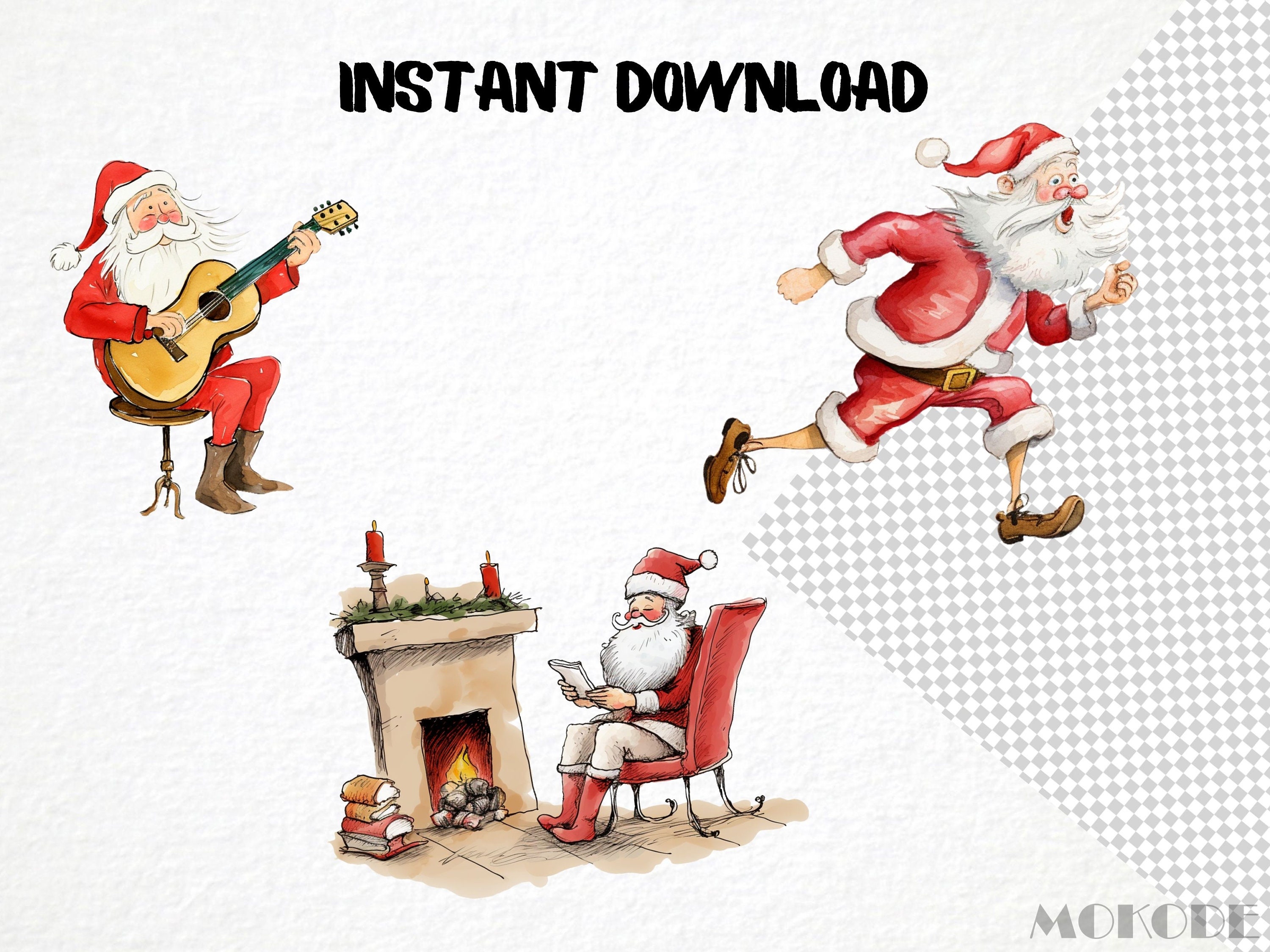 Funny Santa Clipart 40 Png, Festive Caricature Santa Clause, Goofy ...