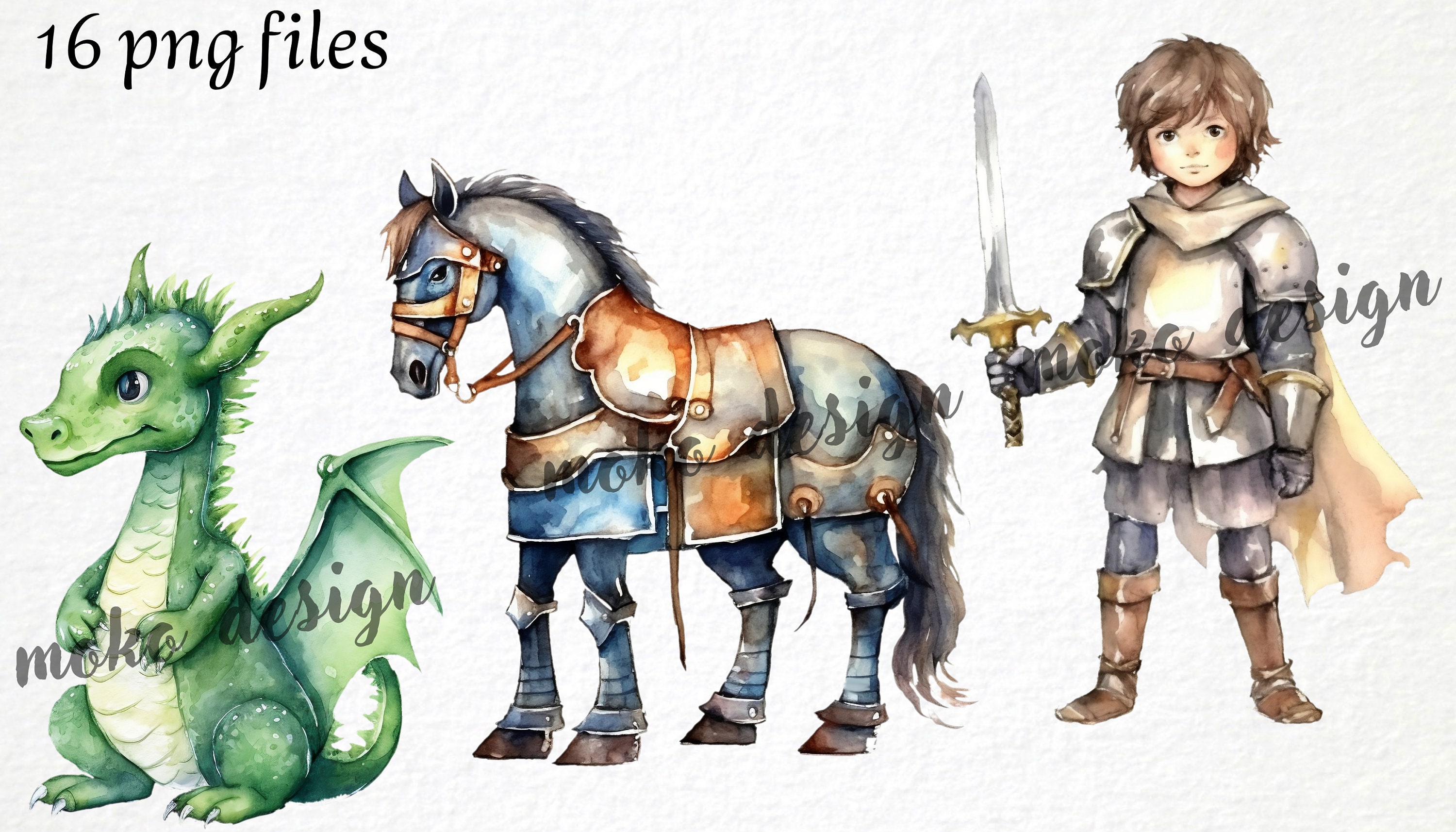 18 Watercolor Medieval Knights Clip Art Middle Age Castle - Etsy UK