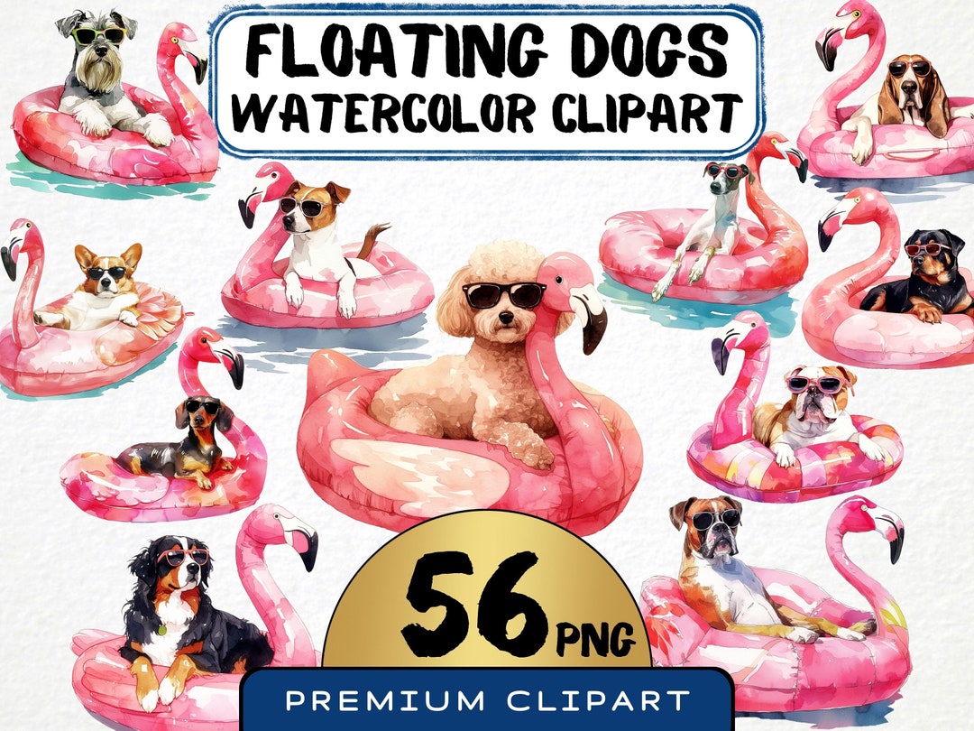 Floating Dogs Clipart 56 Png, Floating Flamingo Pool Toy Graphics ...