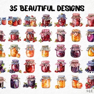 Watercolor Homemade Fruit Jam Clipart 35 Png, Breakfast Spread Graphics ...