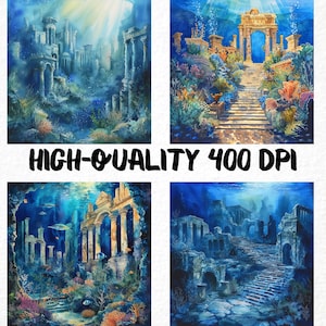22 High Quality Watercolor Atlantis Designs Png, Sunken City ...