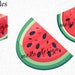 Kawaii Watermelon Clipart: Summer Fruit PNG, Commercial Use (digital ...