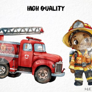 Watercolor Fire Station Clipart, 28 Png, Cute Firefighter Clipart, Fire ...