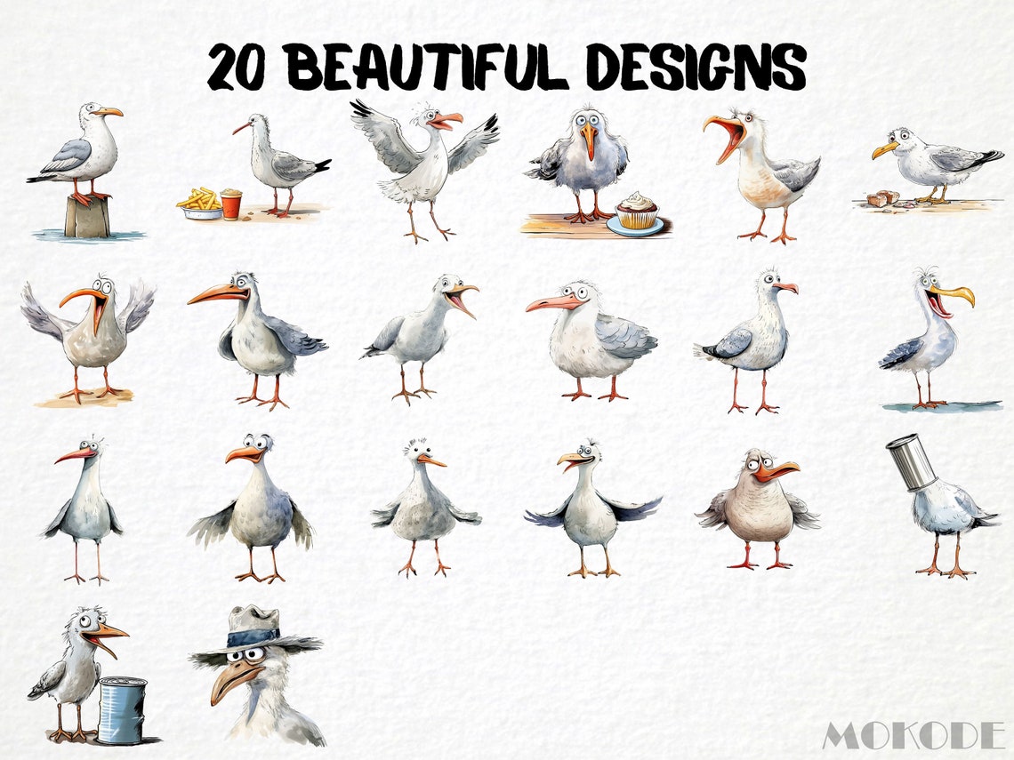 Funny Seagulls Clipart 20 Png, Goofy Seagull Birds, Silly Gulls ...