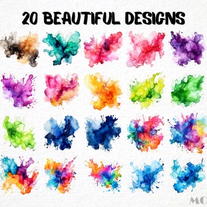 Watercolor Color Splash Clipart 20 Png, Abstract Paint Splatter ...