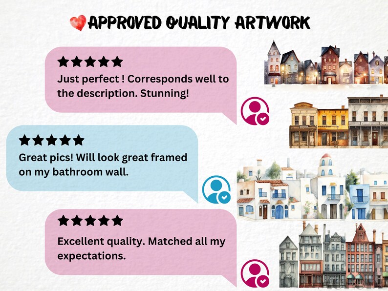 Watercolor City Borders 50 Clipart Bundle DIY House - Etsy