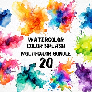 Watercolor Color Splash Clipart 20 Png, Abstract Paint Splatter ...