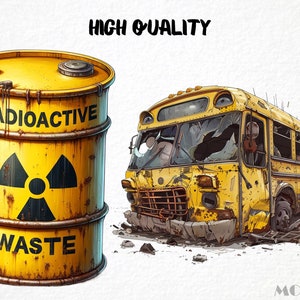 Nuclear Wasteland Clipart 50 Png, Atomic Age Illustration, Atom Bomb ...