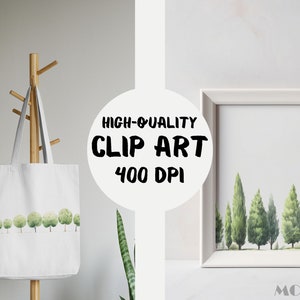 Watercolor Forest Borders - 55 Clipart Bundle, DIY Nature Graphics ...